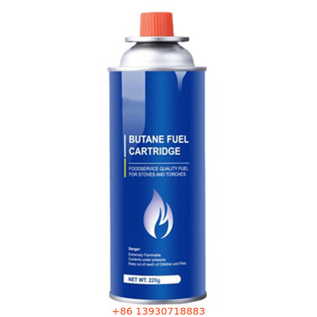 Straight Wall Type 220g Butane Gas Cartridge Easy To Transport