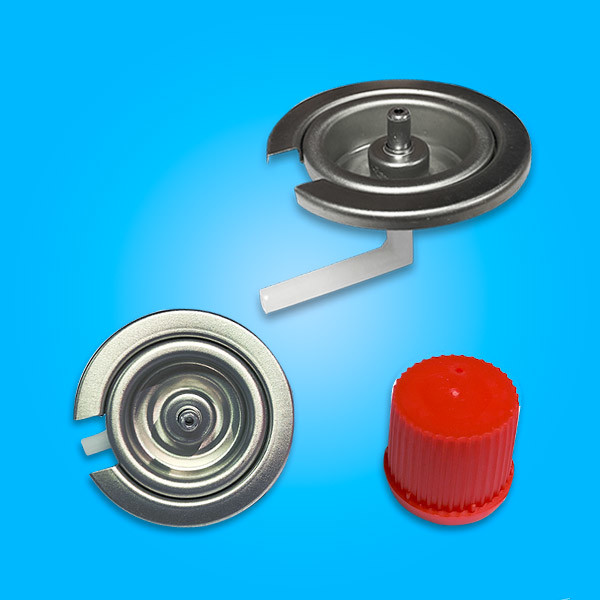 Empty 227g Butane Gas Bottle Valve One Inch Cartridge Gas Valve With Nozzle