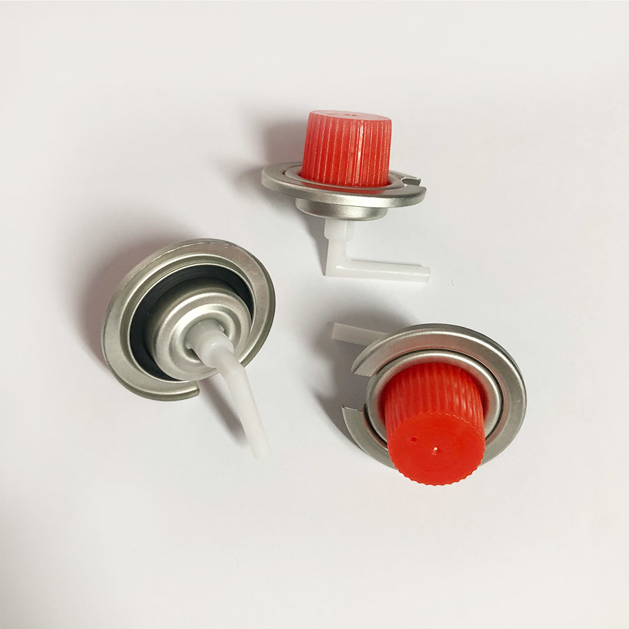 OEM Acceptable Camping Butane Gas Valve With Red Caps Compact