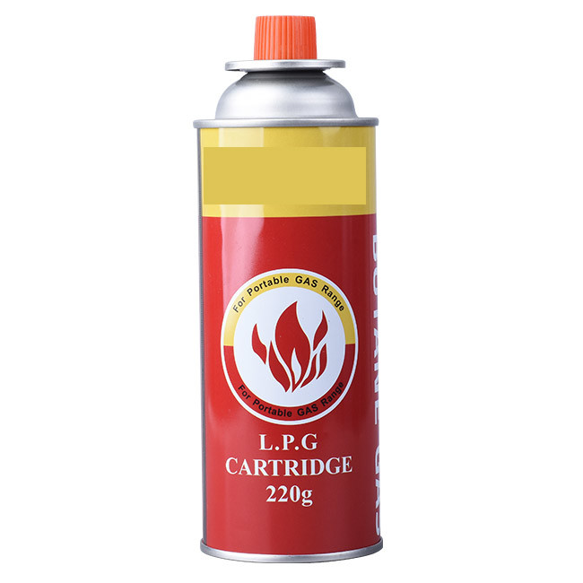 Tinplate 220g Portable Butane Gas Cylinder Cartridge Valve And Cover ...